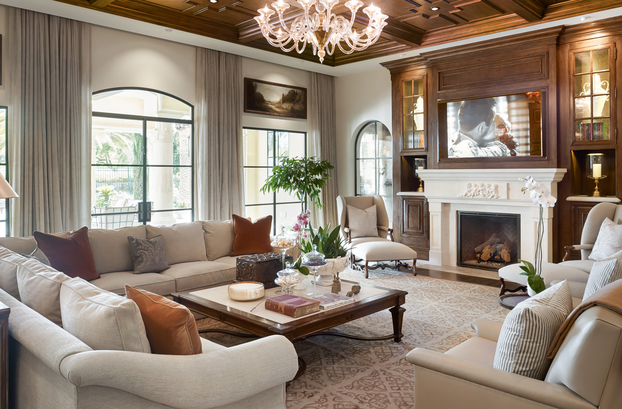 Renaissance Revival Great Room - Tara Dudley Interiors | Las Vegas ...